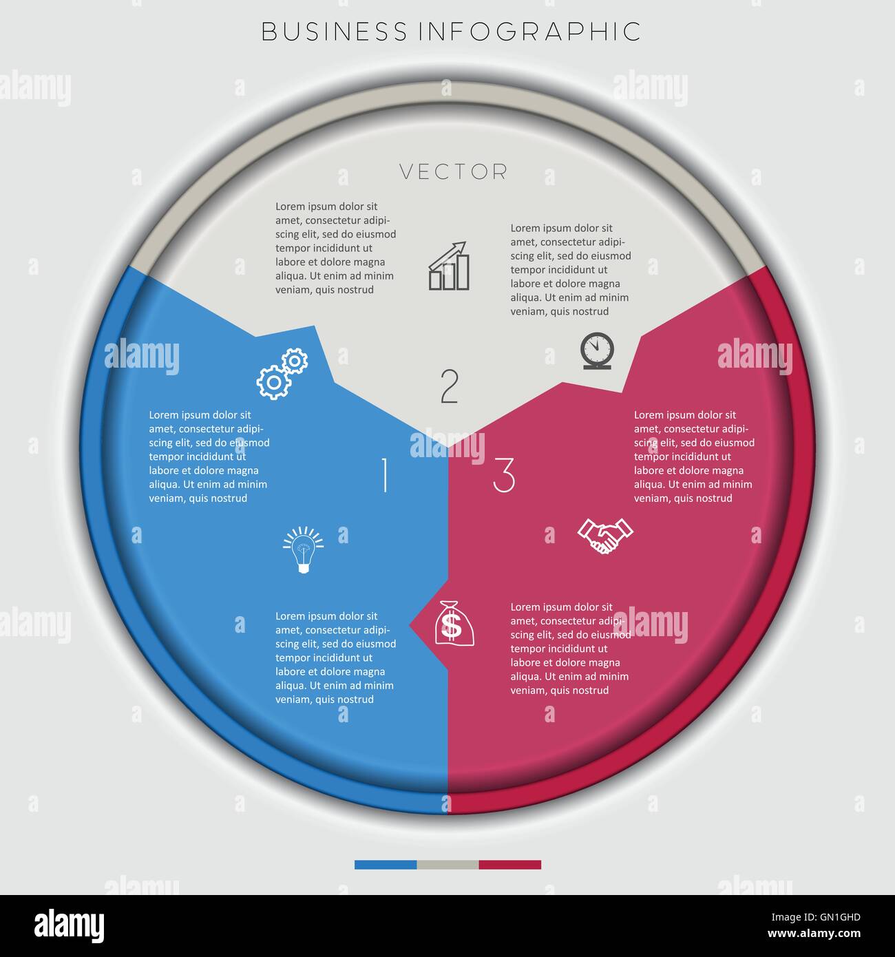 Multi-coloured Circle Numbered, Three Options, For Infographic ...