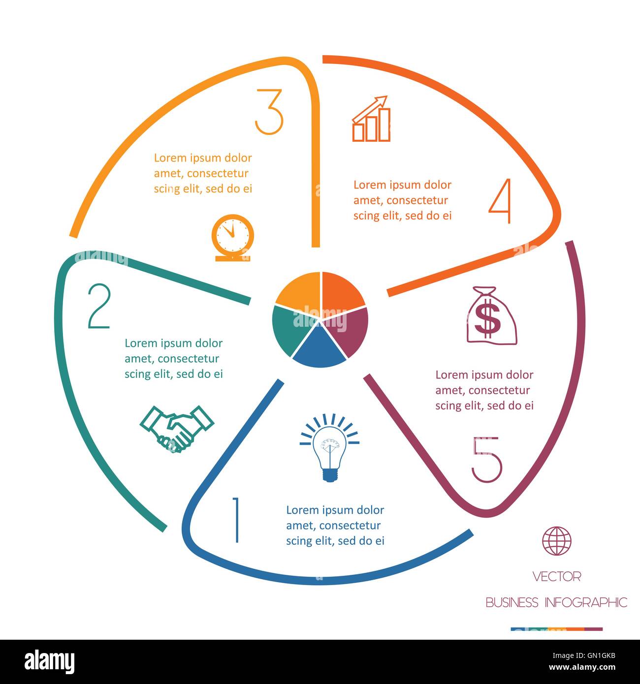 Template text areas on five positions hi-res stock photography and ...