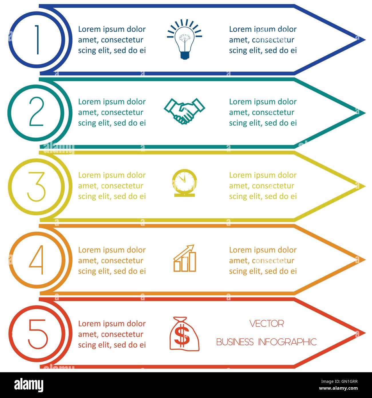 Five arrows Stock Vector Images - Alamy