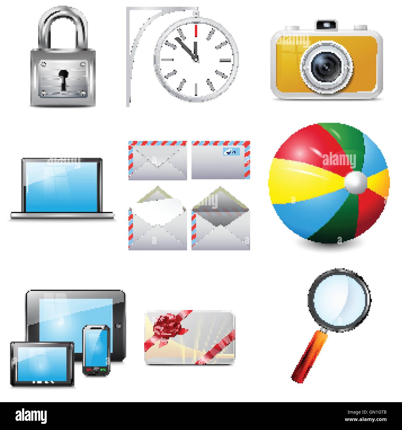 Realistic icons hi-res stock photography and images - Alamy
