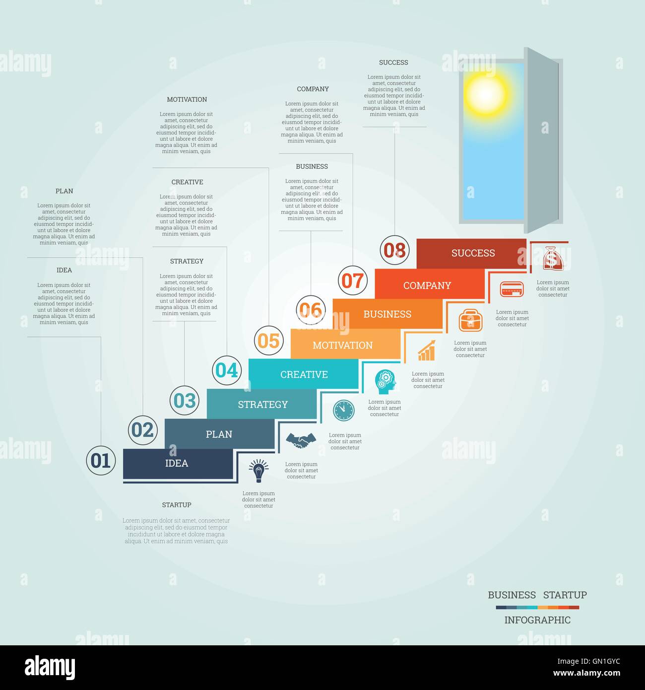 Infographics steps hi-res stock photography and images - Alamy
