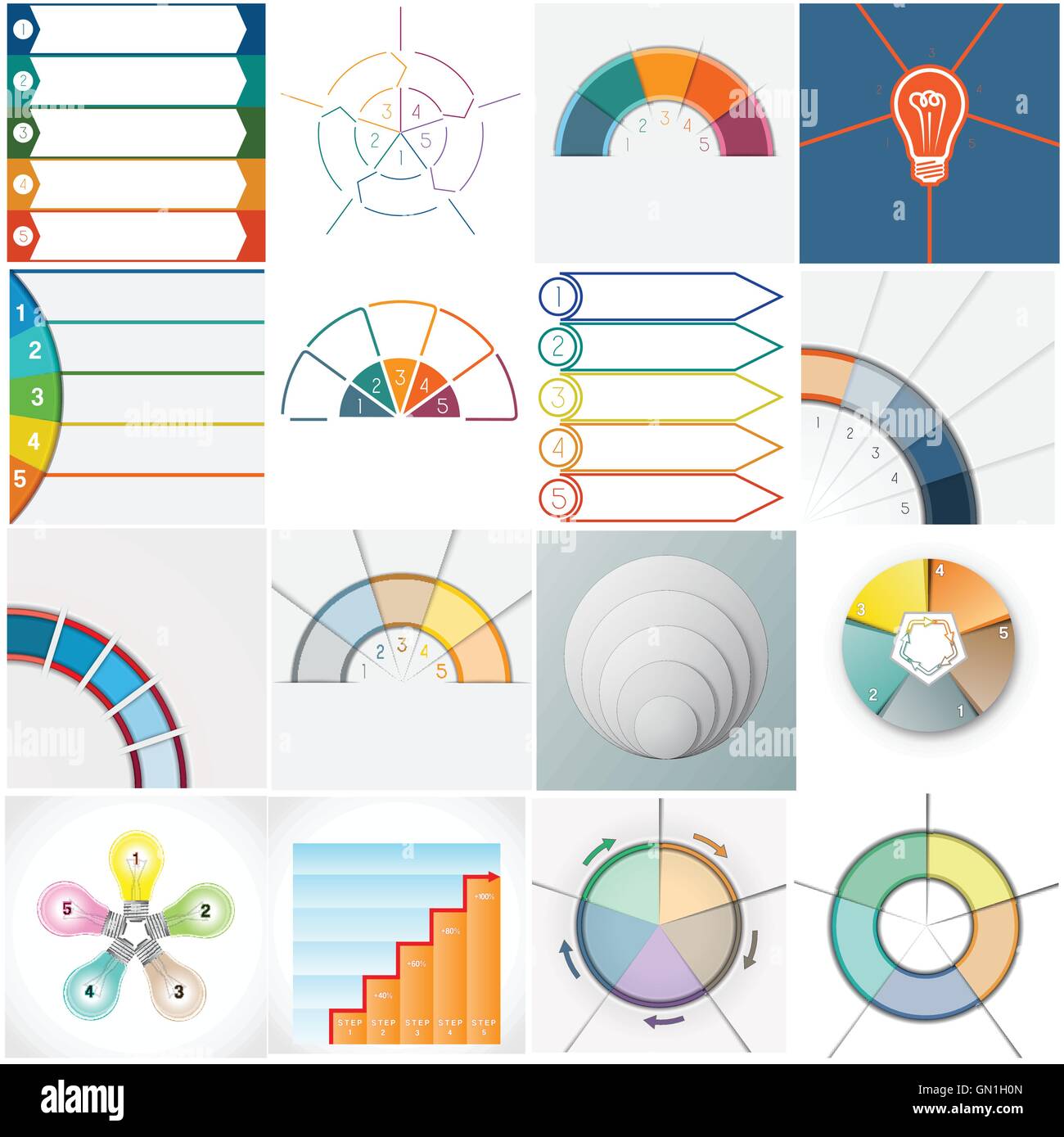 5 segment circle infographic hi-res stock photography and images - Alamy