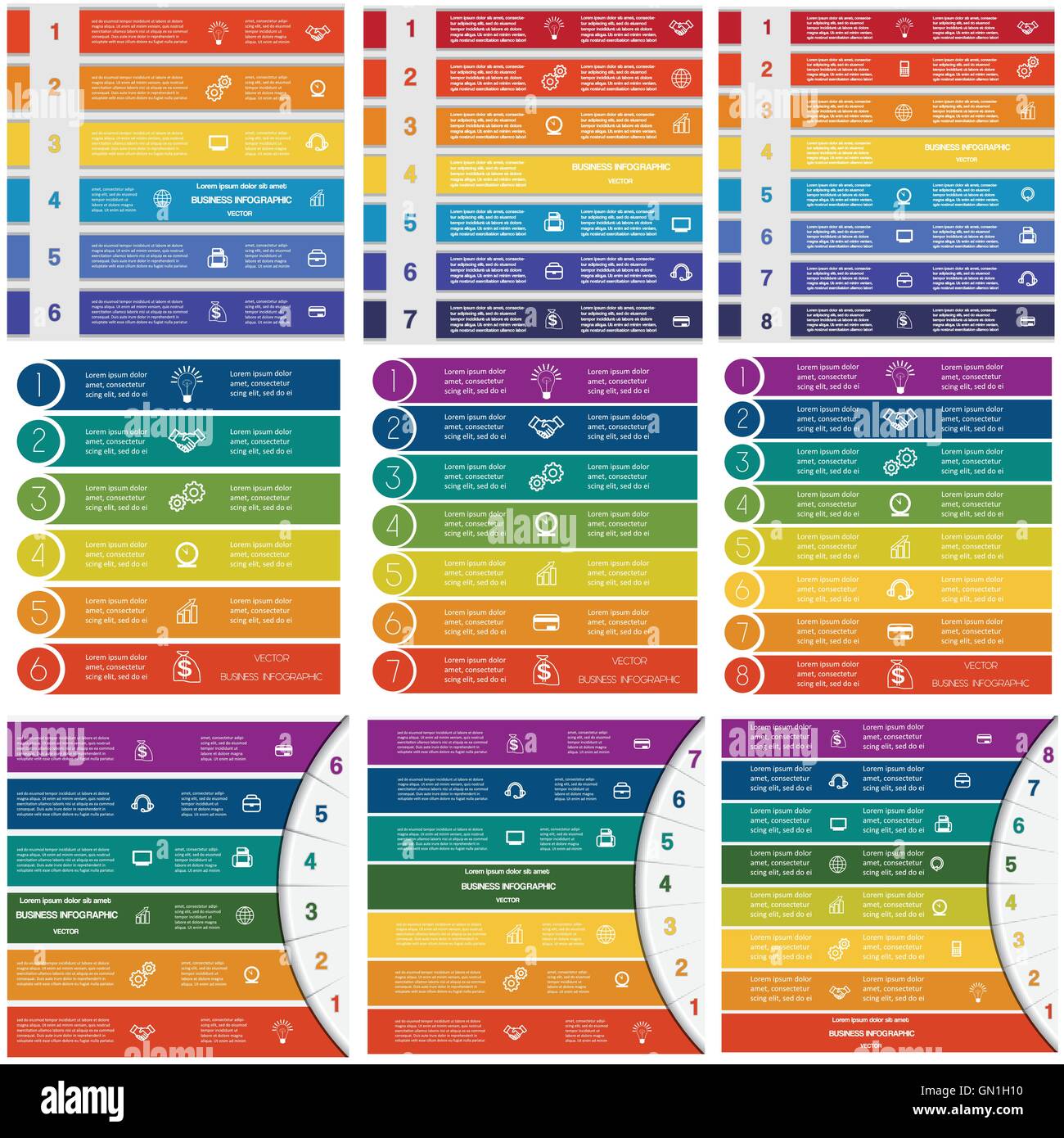8 steps vector vectors hi-res stock photography and images - Alamy