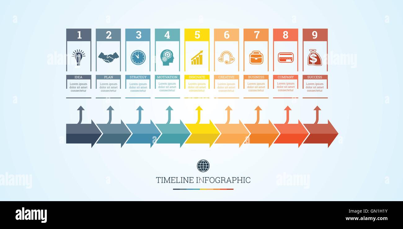 Conceptual Business Timeline Infographic, Vector design template for ...