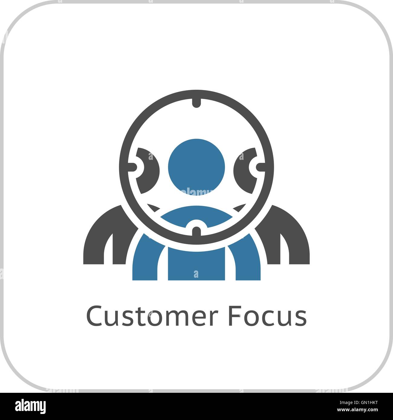 Customer focus icon flat design hi-res stock photography and images - Alamy