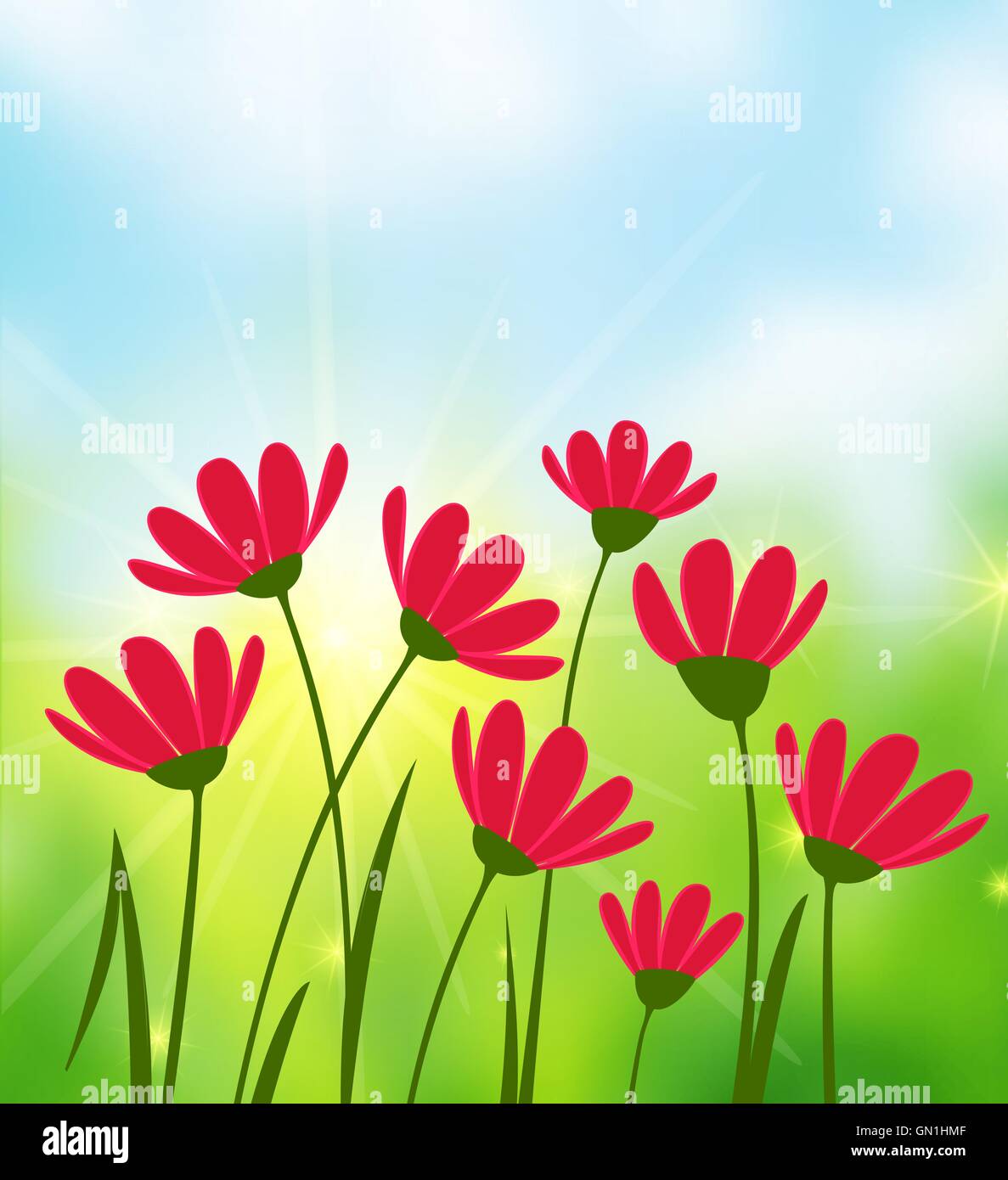 Sunny fantasy garden Stock Vector Images - Alamy