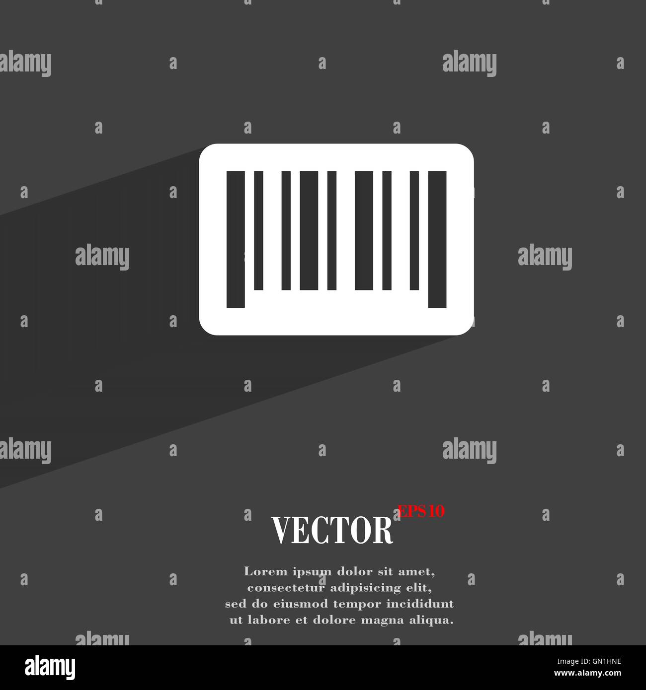 barcode symbol Flat modern web design with long shadow and space for ...
