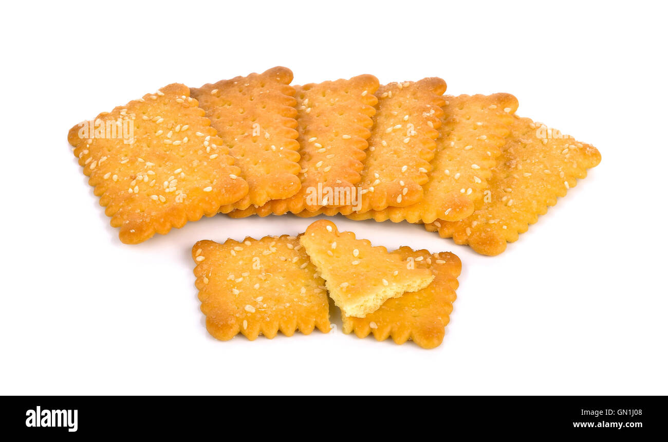 Cracker isolated on white background Stock Photo - Alamy