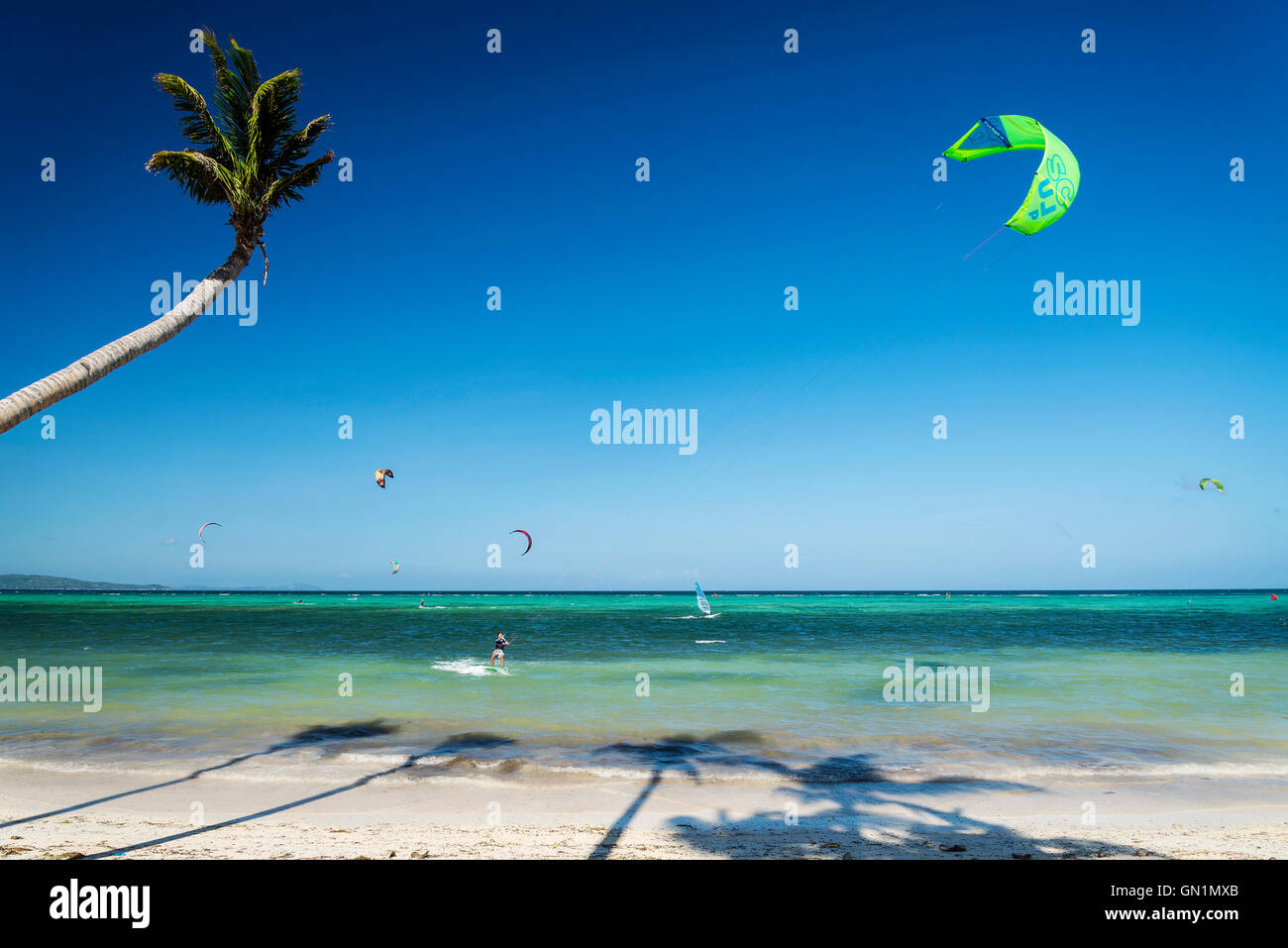 famous bolabog kite surfing beach in exotic tropical paradise boracay ...