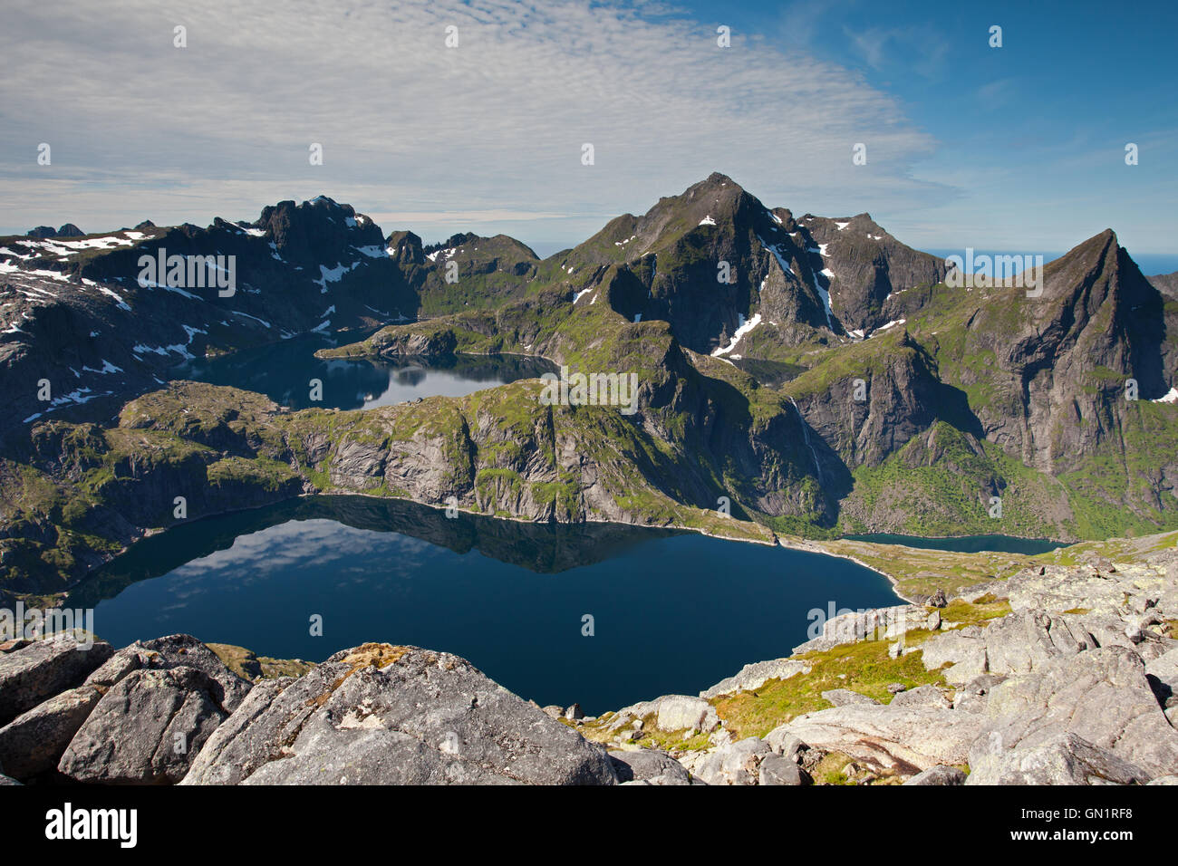 Munken: Tennesvatnet and Mountains Stock Photo - Alamy