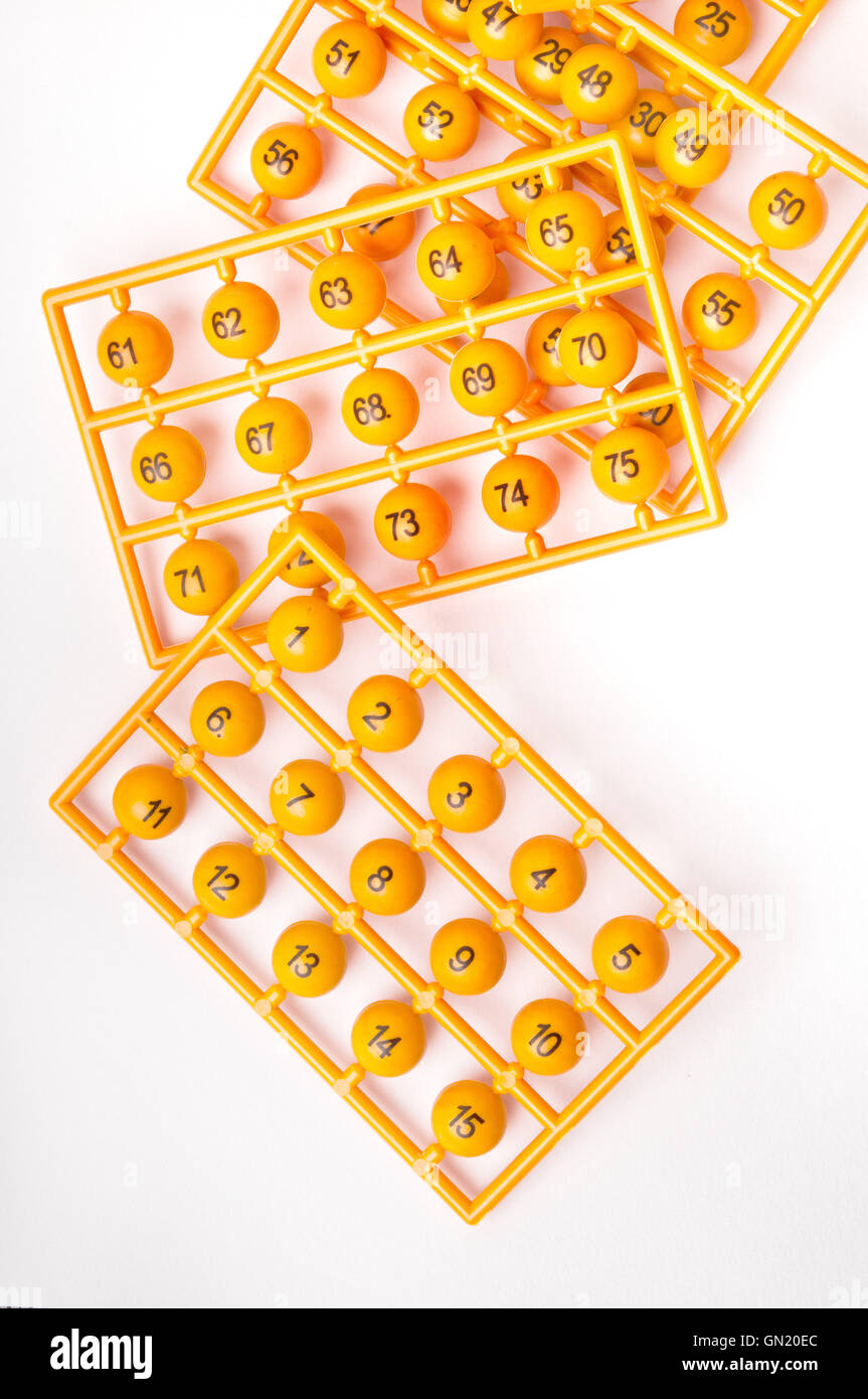 sprue with lotto numbers balls Stock Photo - Alamy