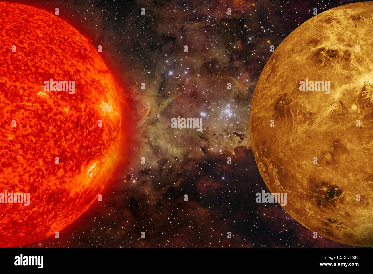 Solar System - Venus. It is the second planet from the Sun. It is a ...