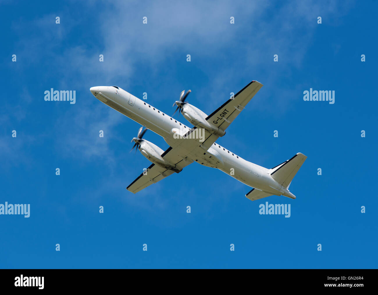Loganair Flybe Saab 2000 Registration G-LGNT departing Inverness ...