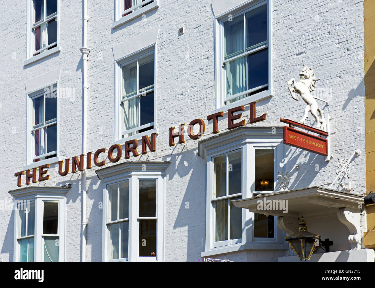 The Unicorn hotel, a Wetherspoon pub in Ripon, North Yorkshire, England ...