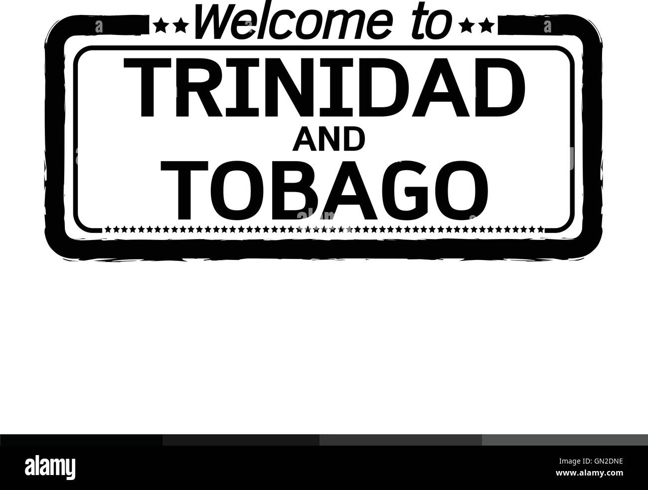 Welcome to TRINIDAD AND TOBAGO illustration design Stock Vector Image ...