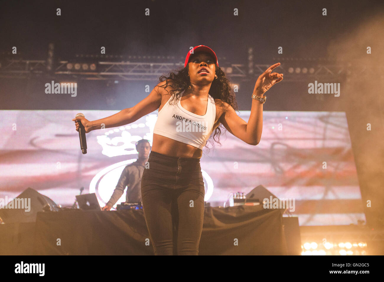 Leeds, UK. August 27, 2016 - British rapper Melesha O'Garro, better ...