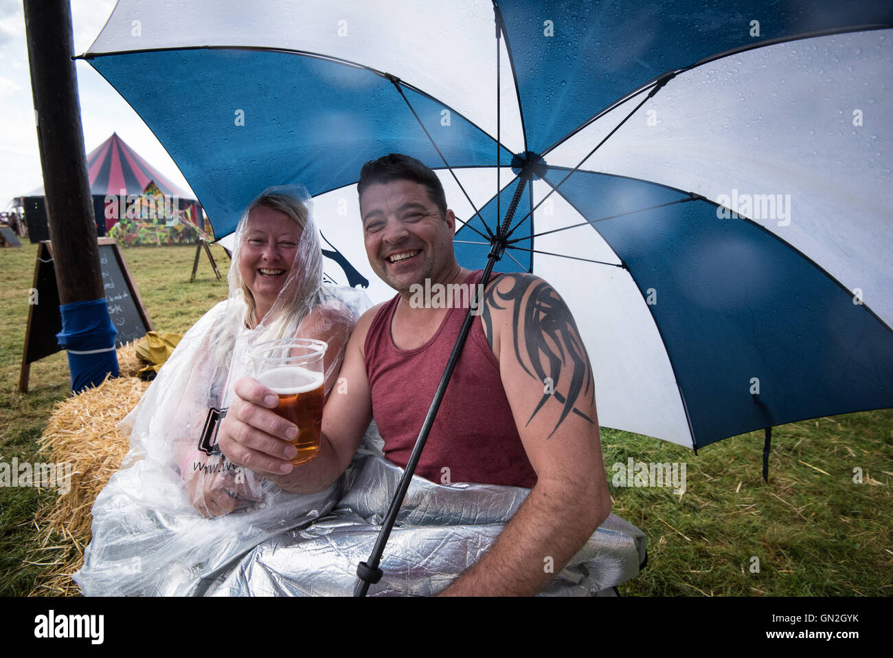 Big Feastival, Oxfordshire, UK. Saturday 27th August 2016. Heavy rain ...
