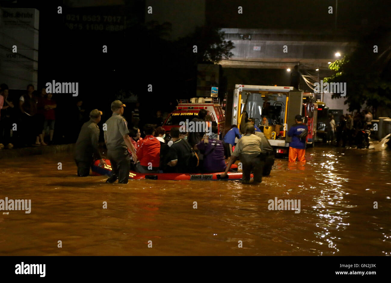 Jakarta, Indonesia. 27th Aug, 2016. due to heavy rain which flushed ...