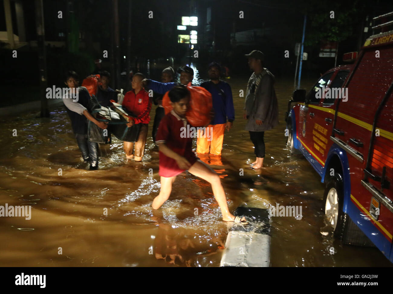 Jakarta, Indonesia. 27th Aug, 2016. due to heavy rain which flushed ...