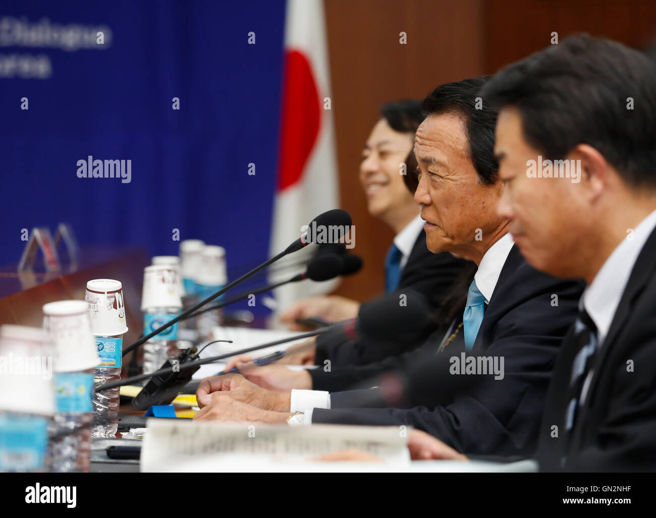 Taro Aso, Aug 27, 2016 : Japanese Finance Minister Taro Aso (2nd R ...