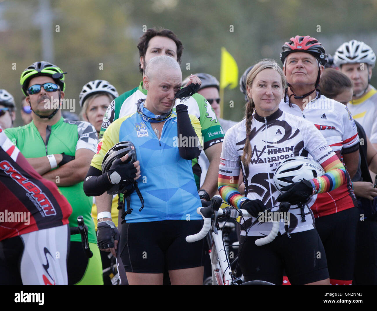 Vancouver, Canada. 27th Aug, 2016. A cancer patient sheds tears during ...