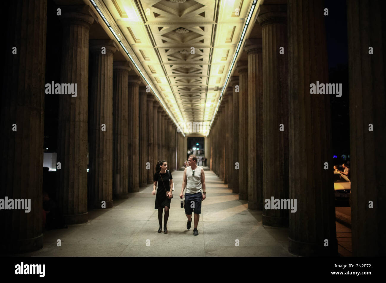 Berlin, Germany. 27th Aug, 2016. Visitors walk through the gallery in ...