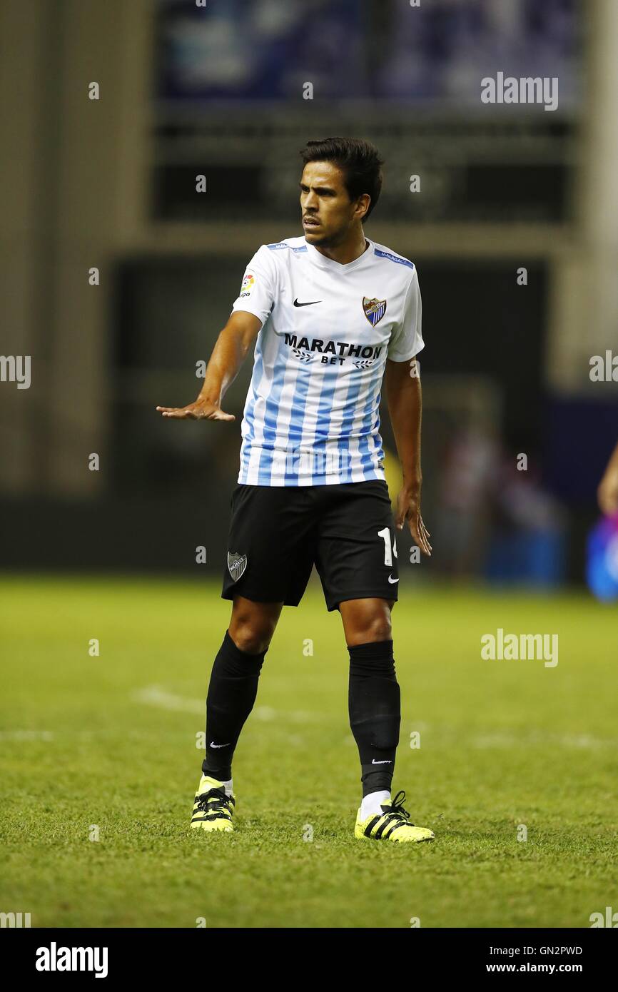 Cadiz, Spain. 13th Aug, 2016. Recio (Malaga) Football/Soccer : Pre ...