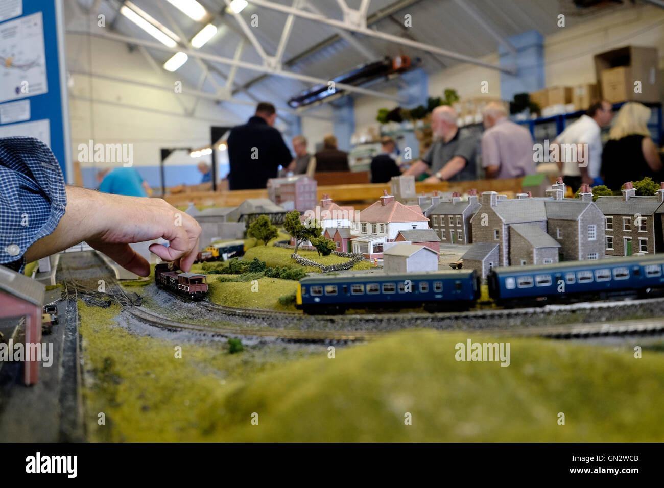 Hawick, Bath Street, UK. 28th August 2016. Border Rail Model Railway ...