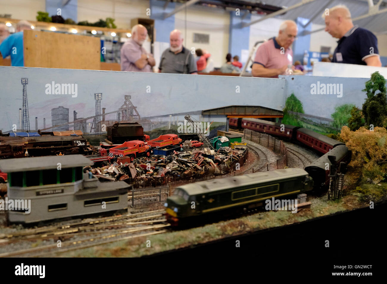 Hawick, Bath Street, UK. 28th August 2016. Border Rail Model Railway ...