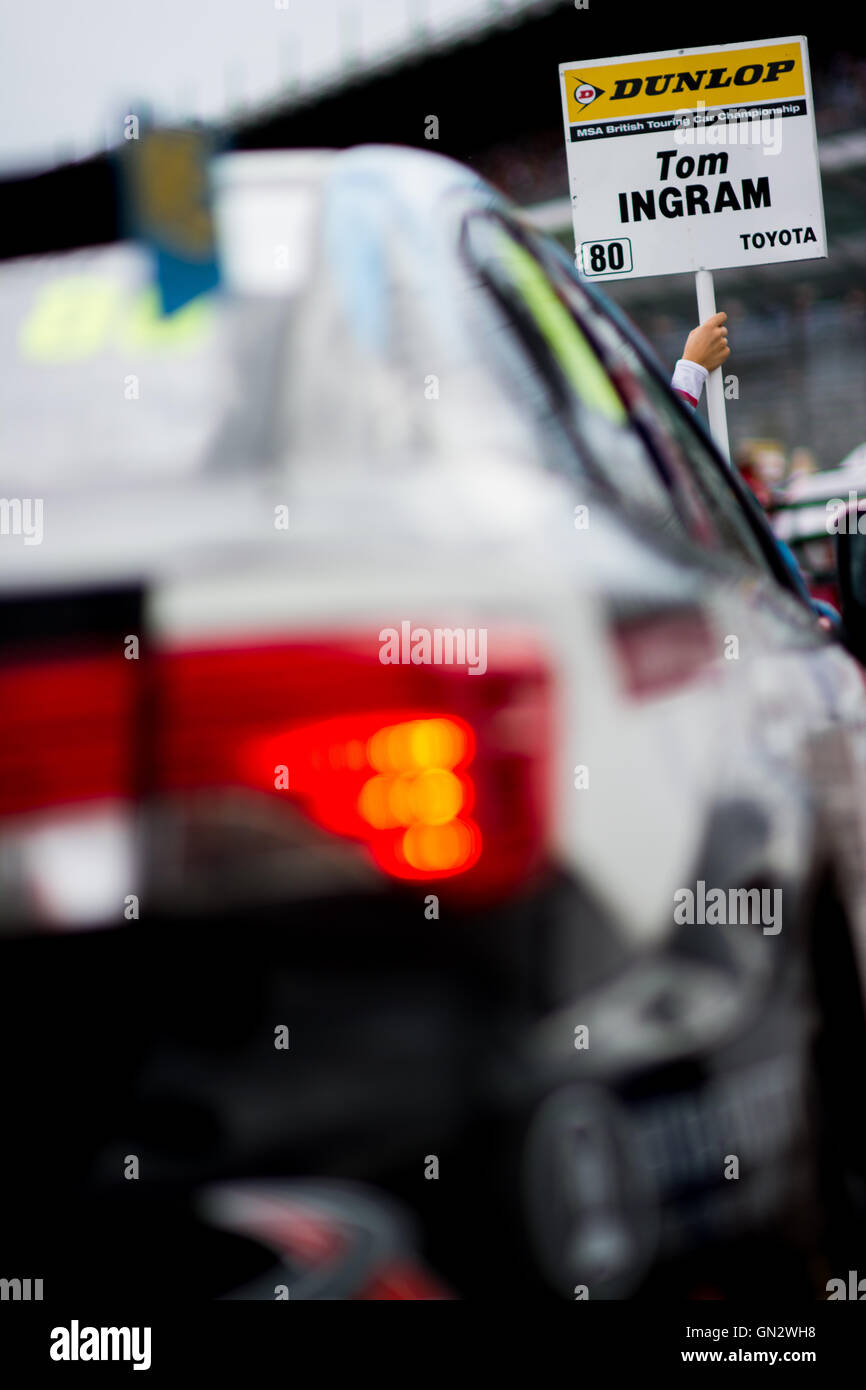 Corby, Northamptonshire, UK. 28th August, 2016. BTCC racing driver Tom ...