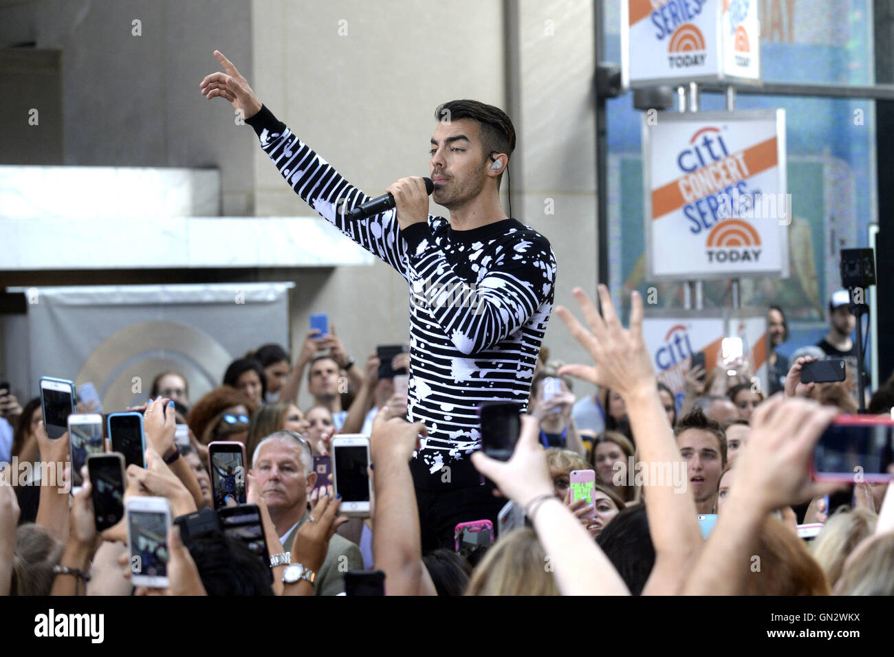 New York City. 26th Aug, 2016. Joe Jonas of the band DNCE performs on ...