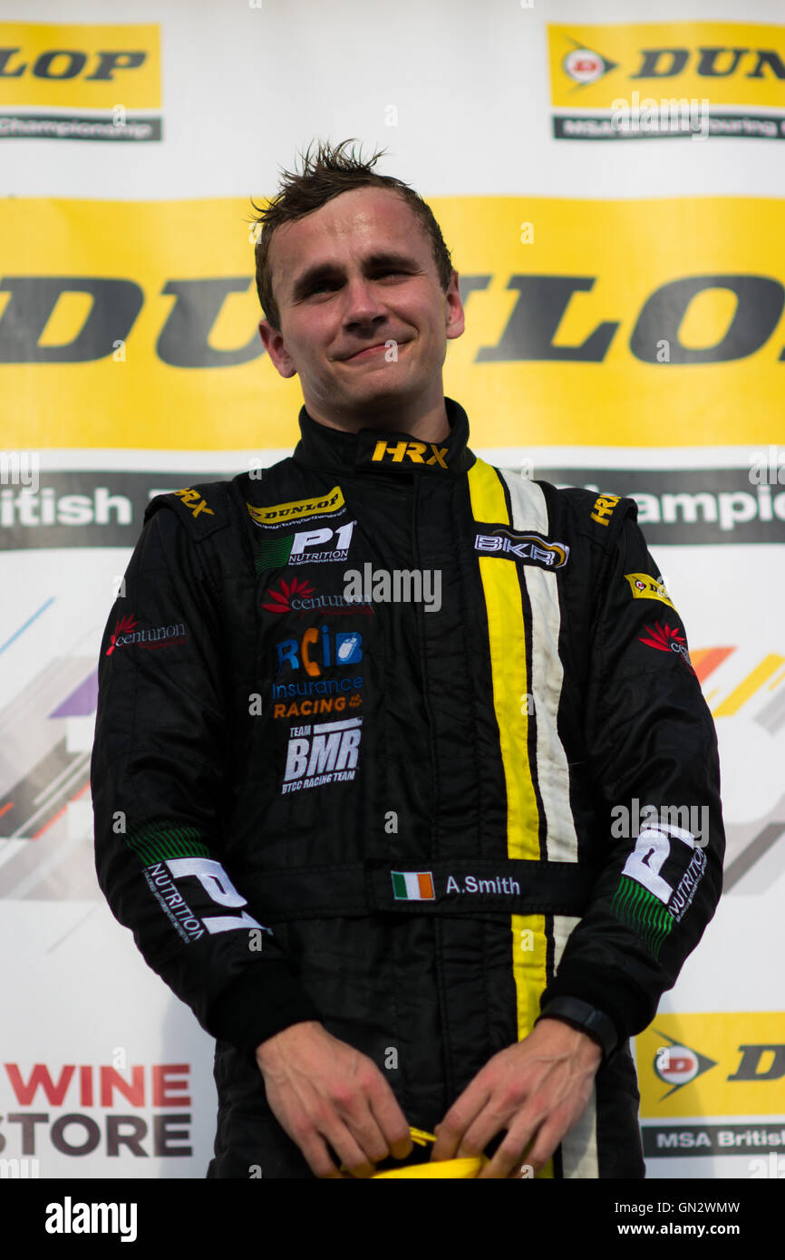 Corby, Northamptonshire, UK. 28th August, 2016. BTCC racing driver Aron ...