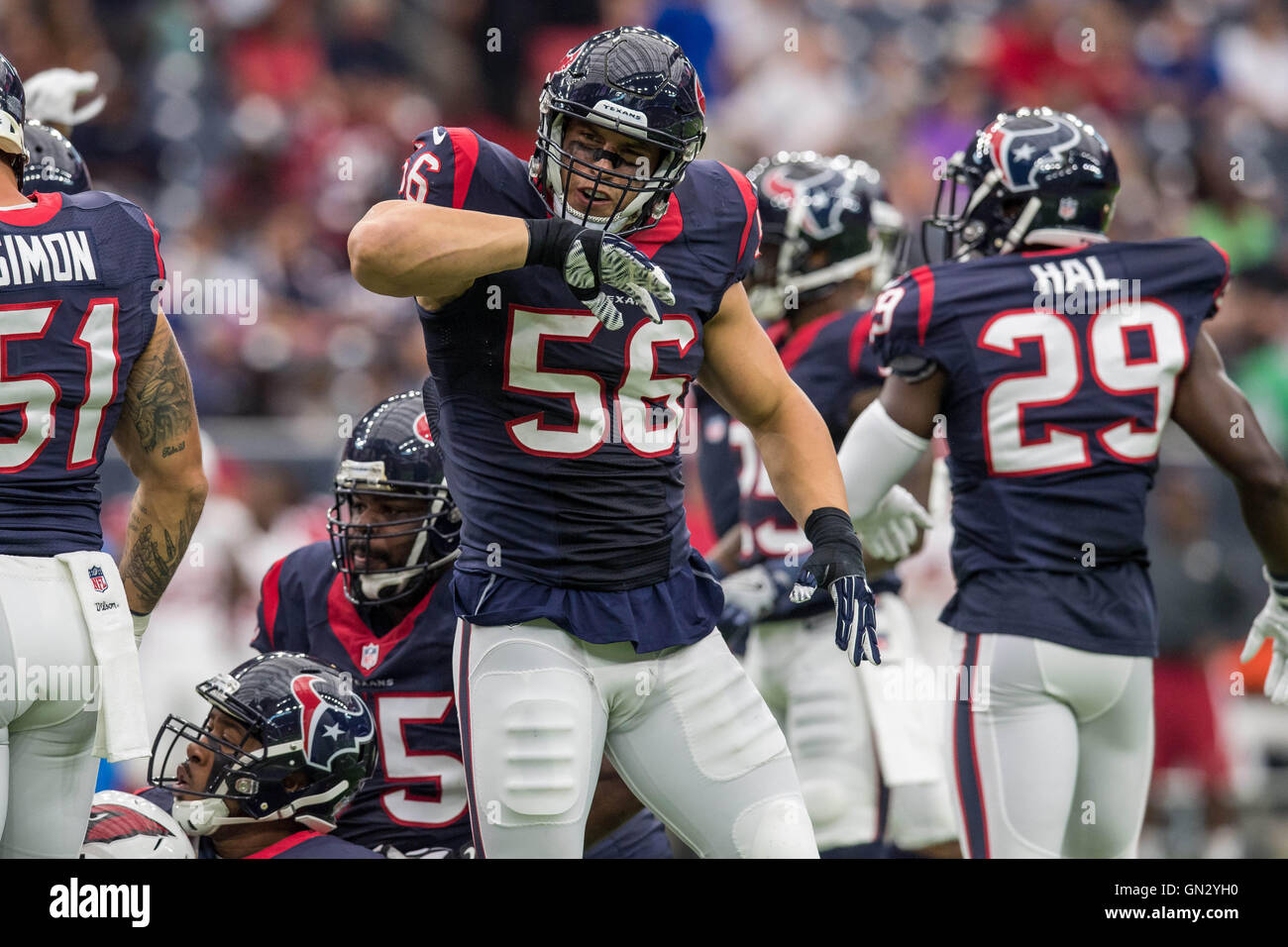 Houston, Texas, USA. 28th Aug, 2016. Houston Texans inside linebacker ...