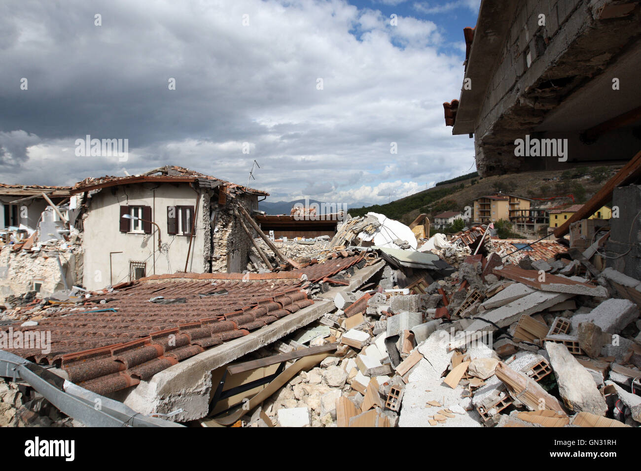 Aquila, Italy 17 april 2009: Cities and homes destroyed after the ...