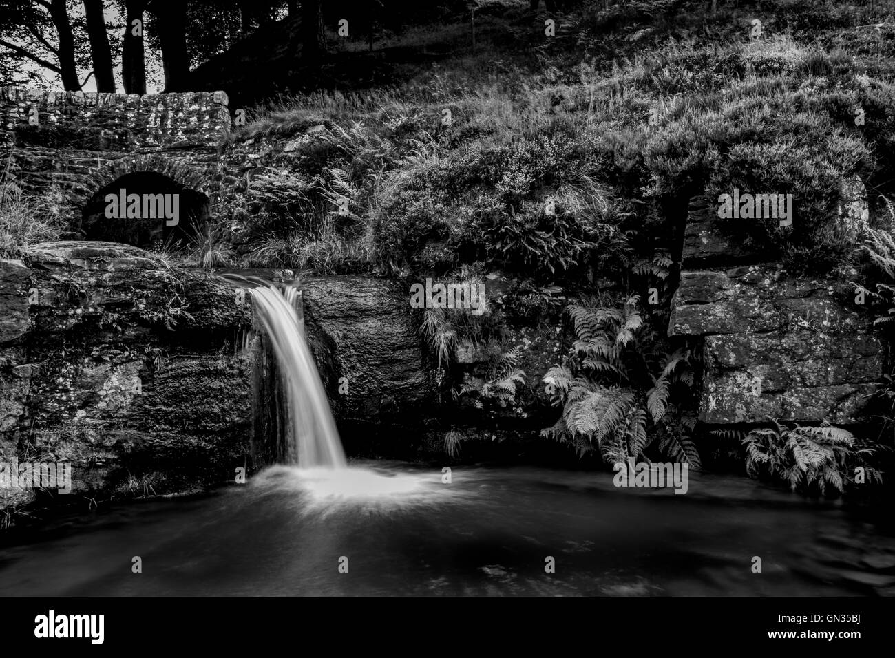 Waterfall at Three Shires Head and Panniers Pool Peak District Stock ...
