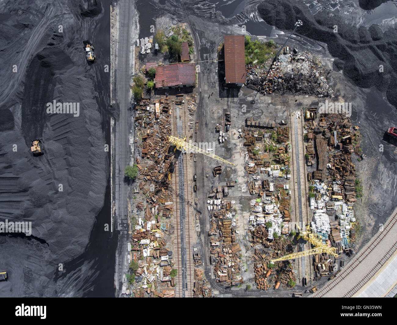 Coal mine in south of Poland. Destroyed land. View from above Stock ...