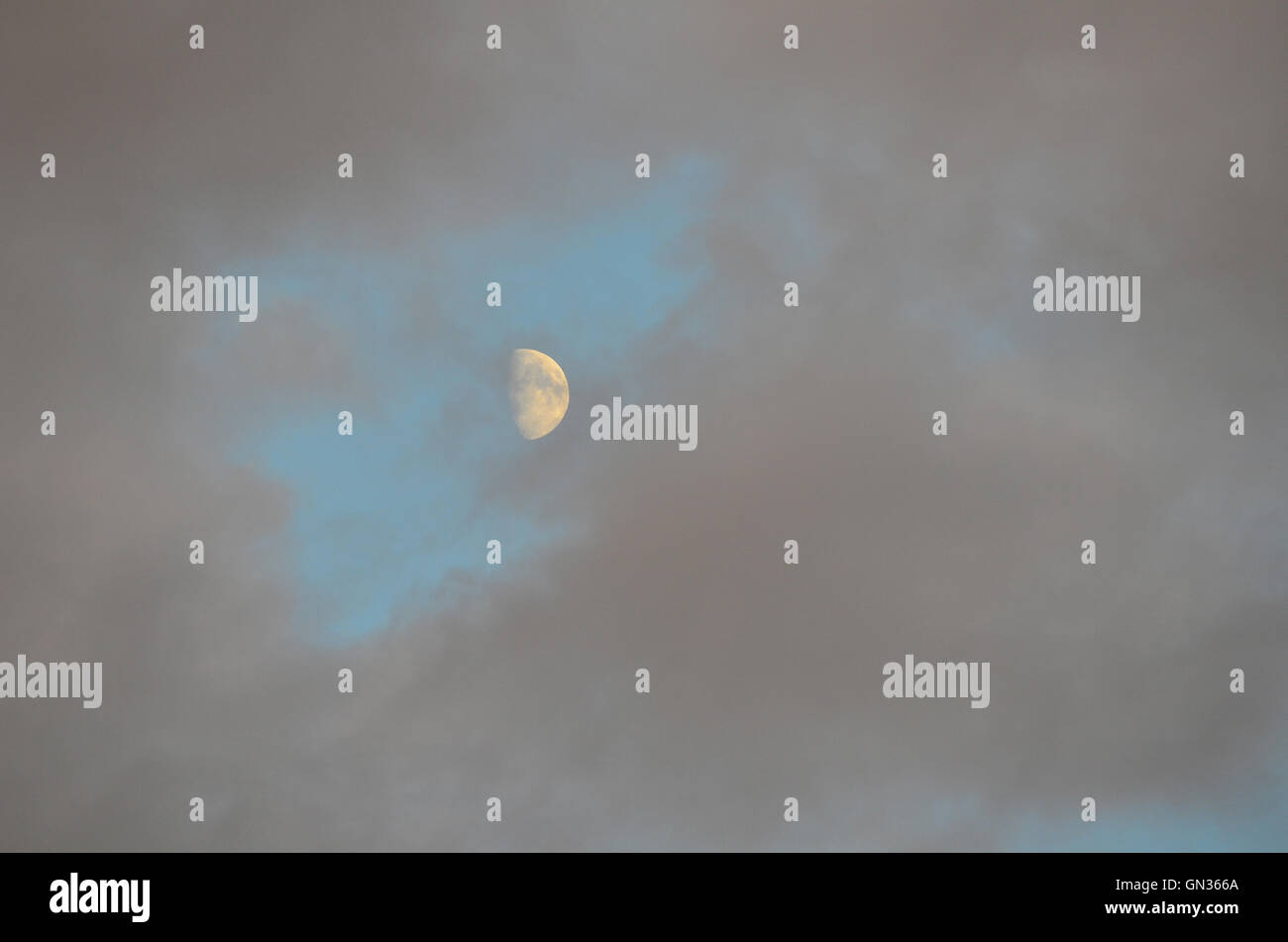 Moon just before sunset from Pickering England UK Stock Photo - Alamy