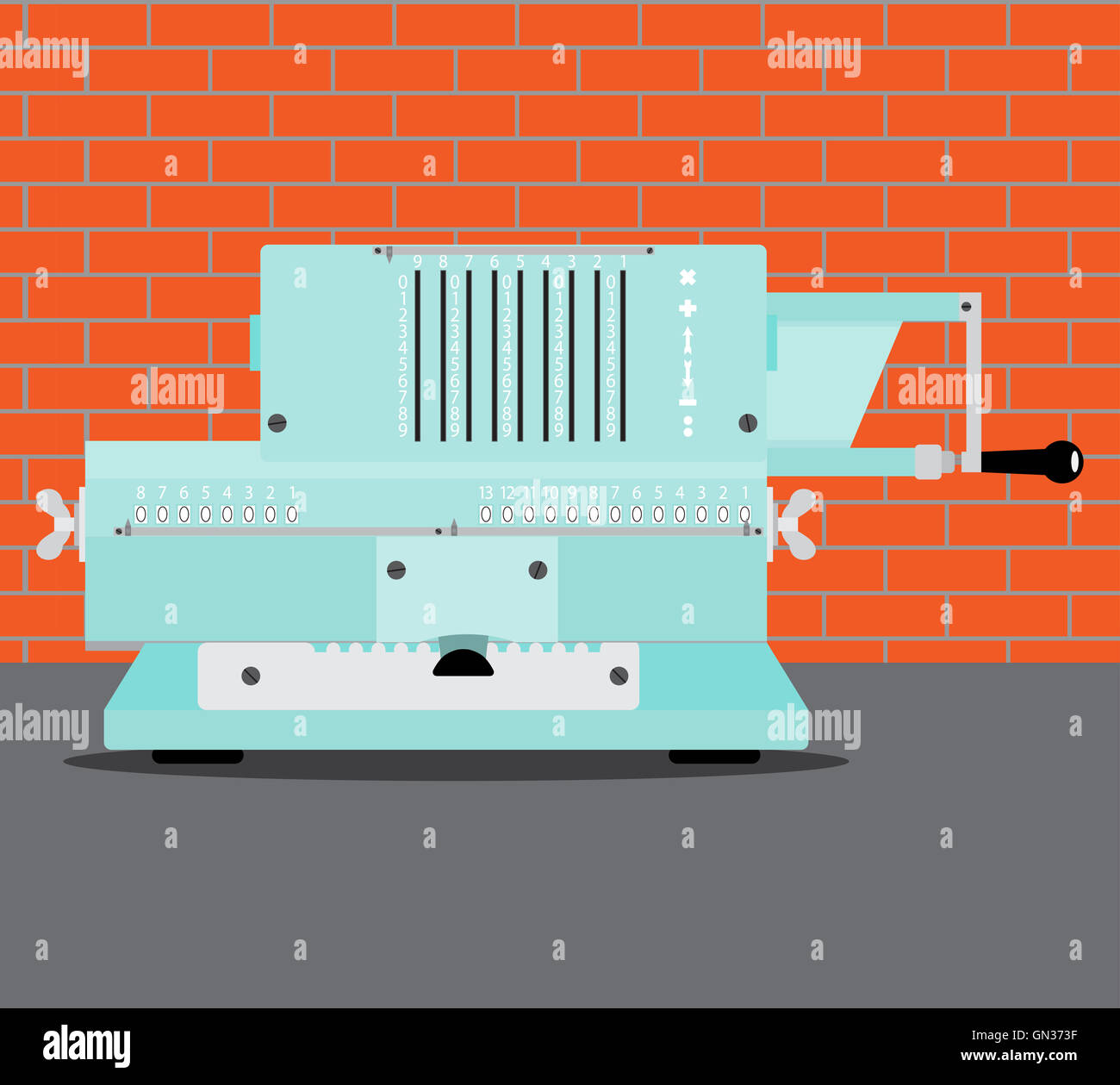 Adding machine flat. Calculator and accounting, cash register and ...