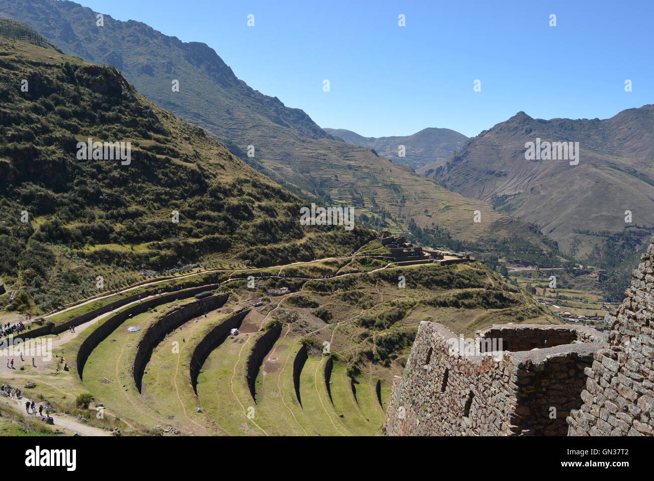 Pisac Inca ruins, Pisac, Cusco, Peru Stock Photo - Alamy