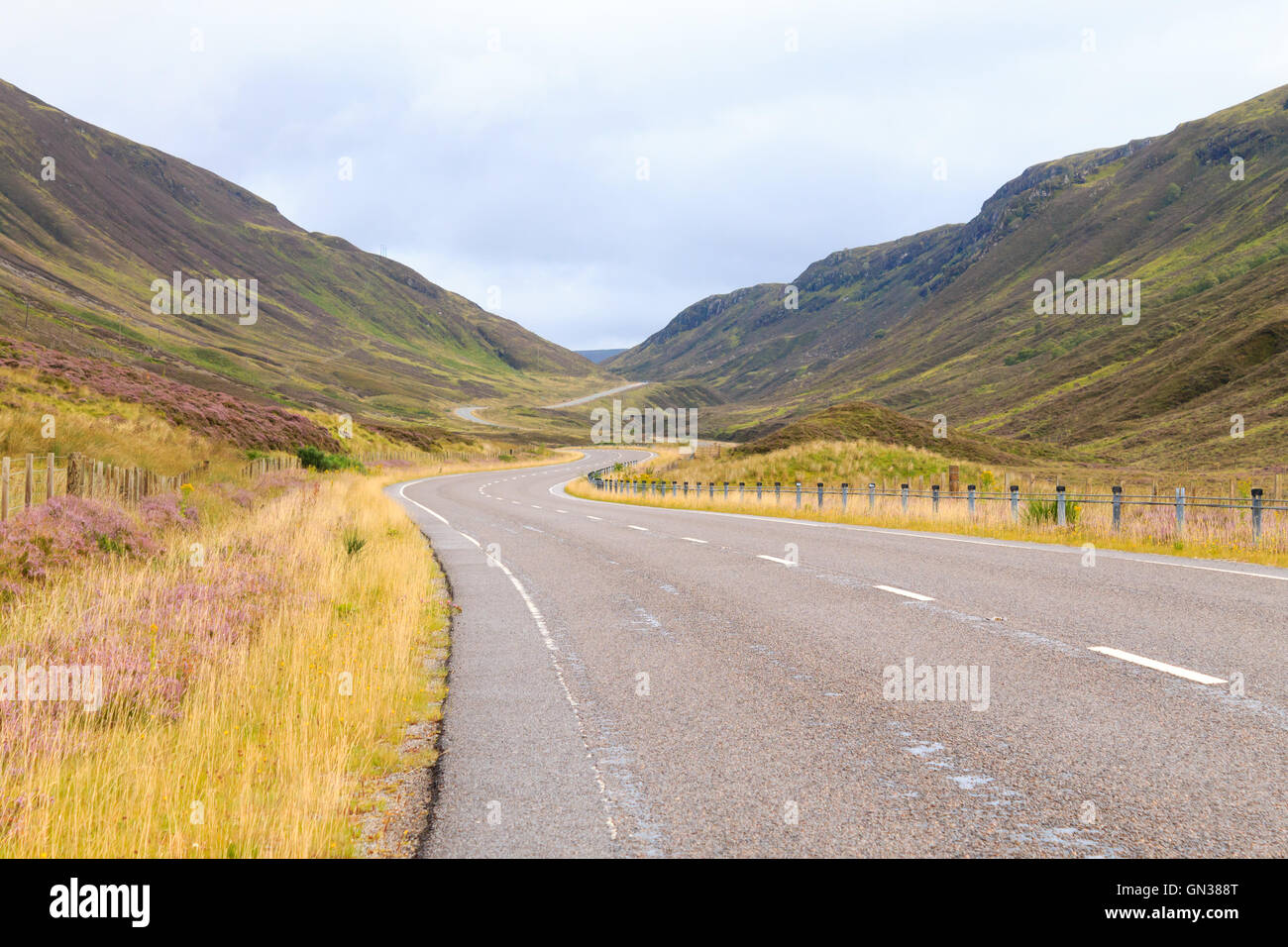 Scottish road trough countryside. Perspective road. Scotland panorama ...