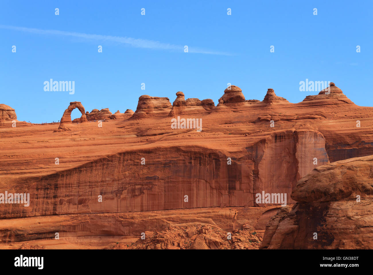 Panorama From Utah Famous Delicate Arch Red Rocks Canyon Geological