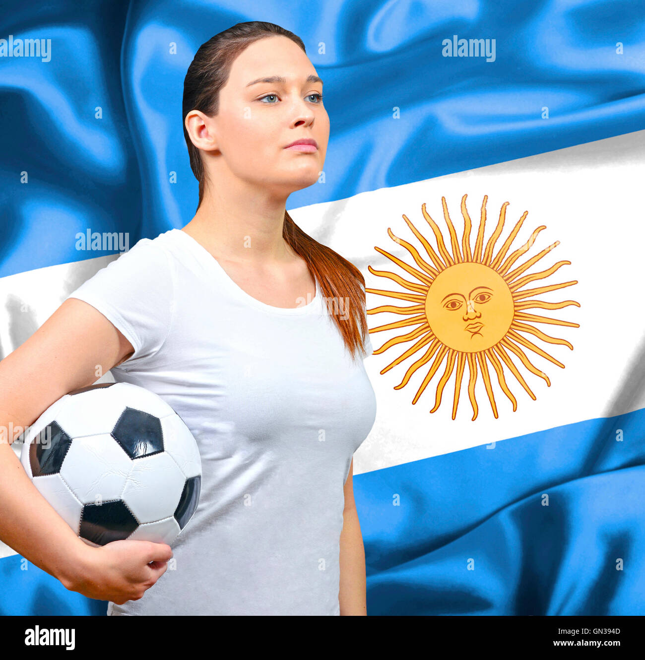 Argentina female soccer fan hi-res stock photography and images - Alamy