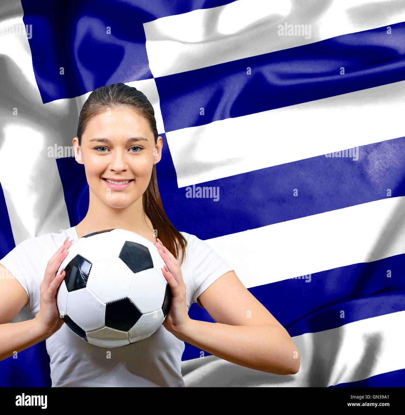 Soccer football ball greece flag hi-res stock photography and images ...