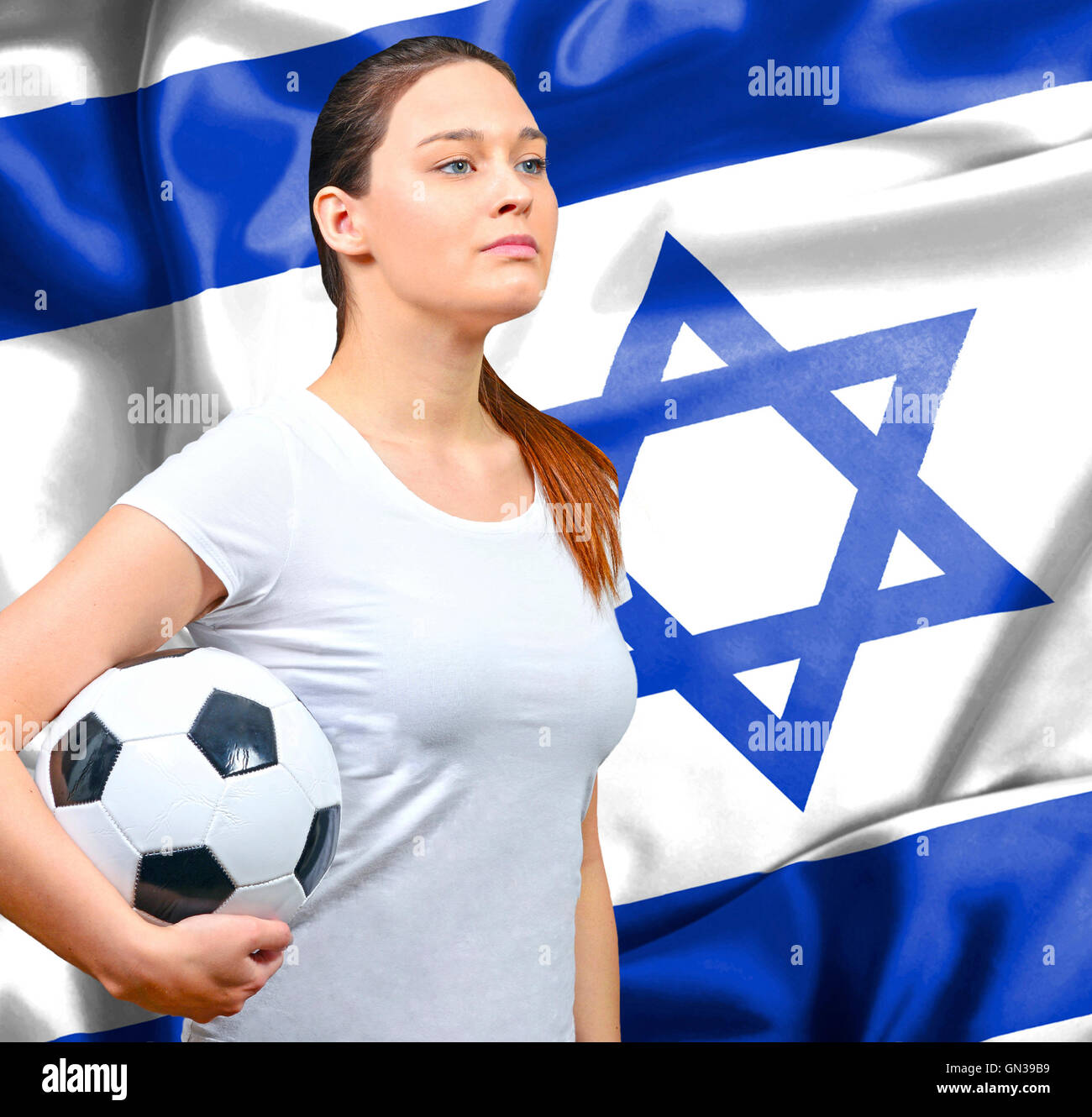 Proud woman football fan of Israel Stock Photo - Alamy
