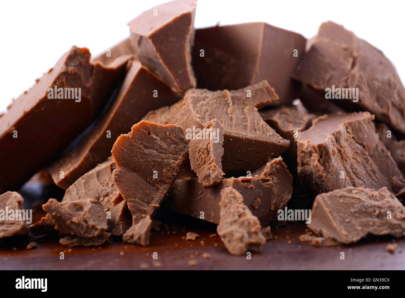 Chunks and coarsely chopped premium Belgian Gianduja chocolate made ...