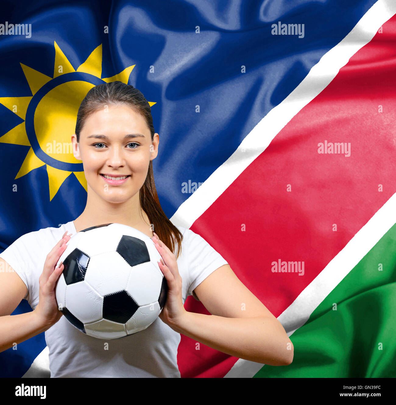 Proud woman football fan of Namibia Stock Photo - Alamy