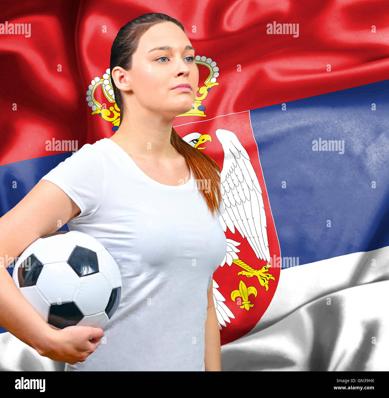 Fan with serbian flag hi-res stock photography and images - Alamy