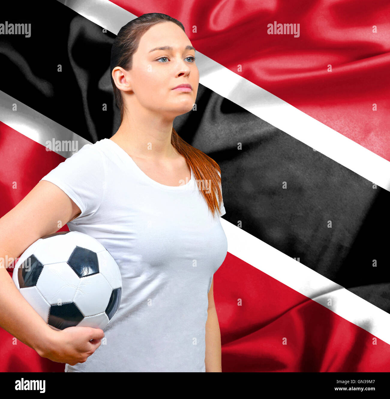 Proud woman football fan of Trinidad and Tobago Stock Photo - Alamy