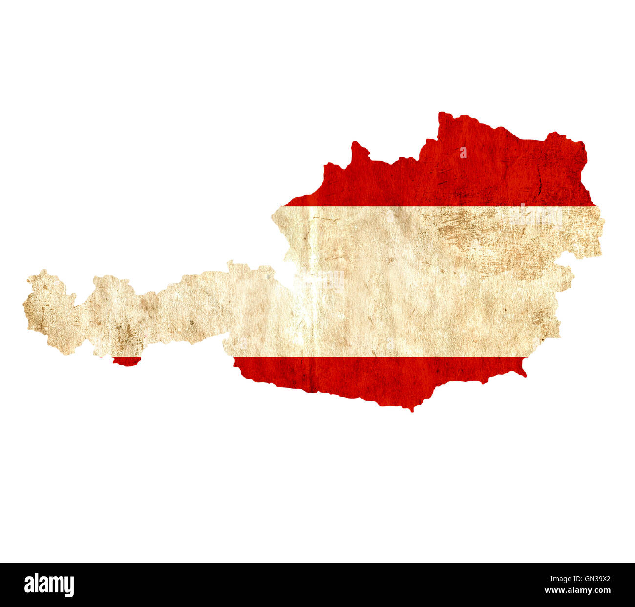 Vintage paper map of Austria Stock Photo - Alamy