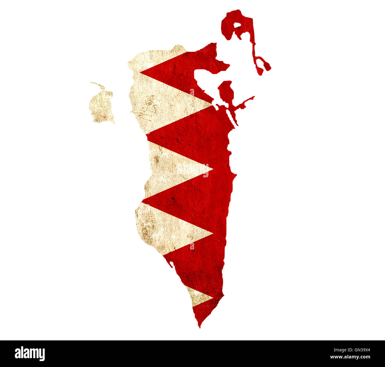 Vintage paper map of Bahrain Stock Photo - Alamy